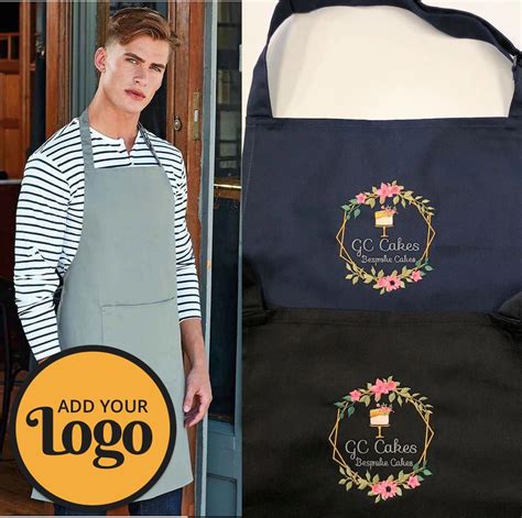 Custom Embroidered Apron Custom Logo Apron Custom Text Apron
