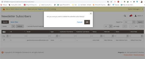 Mass Delete Subscribers Doesnt Have Confirm Message · Issue 24248