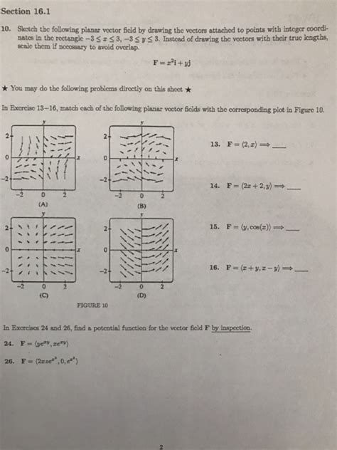 Solved Sketch The Following Planar Vector Field By Drawing Chegg
