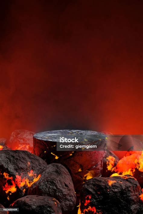 3d 렌더링 플랫폼과 천연 연단 용암 암석은 마그마와 용암이 분출하여 화산에서 제련되어 제품 디스플레이 빈 쇼케이스 템플릿 프레젠테이션 등을 모의합니다 3차원 형태에 대한