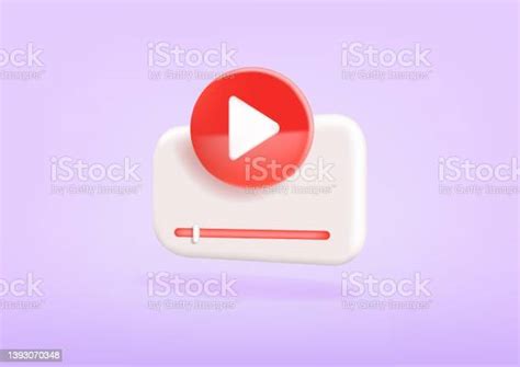 비디오 플레이어 웹 페이지 재생 버튼 비디오 스트리밍 멀티미디어 개념 3d 벡터 아이콘입니다 만화 최소 스타일 사실적인 3d