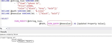 Sql Jsonmodify Function Sql Bi Tutorials