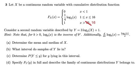 Solved 3 Let X Be A Continuous Random Variable With