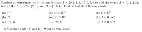 Solved Consider An Experiment With The Sample Space Chegg