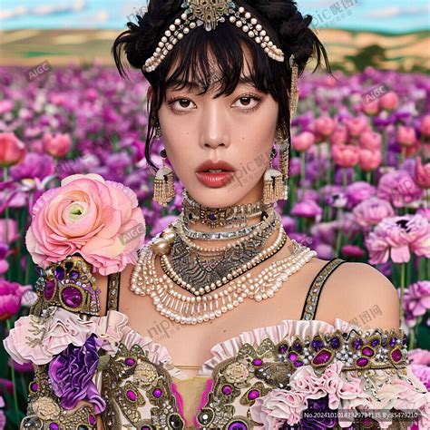 Ai创作图宣传照插图配图 彩妆人物欣赏 丛林鲜花公主 美妆少女美妆造型 花艺化妆师 漫画风少女感设计感 高级秀场风花艺背景 非物质文化化妆妆容 花草中的女王 造型时尚美妆 高级感花型 化妆师里