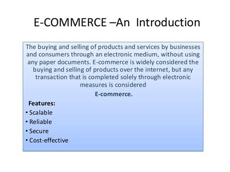 e commerce and its applications