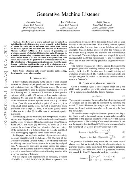 Pdf Generative Machine Listener