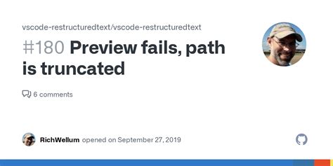 Preview Fails Path Is Truncated · Issue 180 · Vscode Restructuredtextvscode Restructuredtext