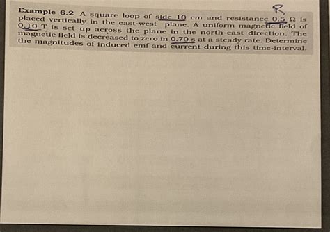 Solved Example A Square Loop Of Side Cm And Chegg