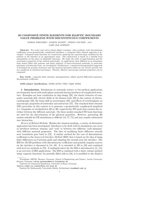 Pdf 3d Composite Finite Elements For Elliptic Boundary Value Problems With Discontinuous