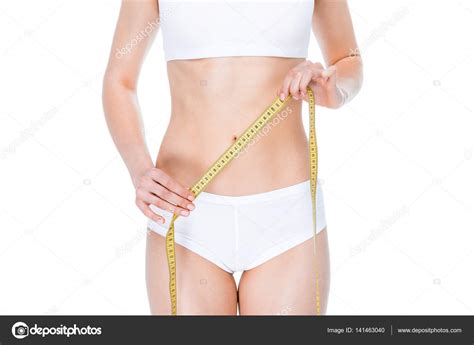 Woman With Measuring Tape Stock Photo VikaOvcharenko 141463040