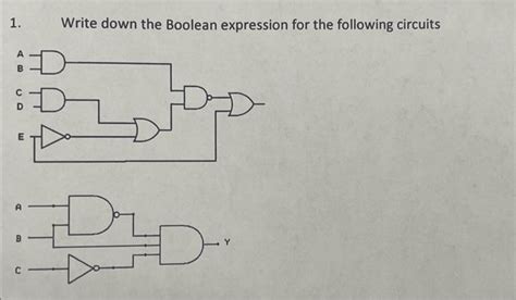 Solved Write Down The Boolean Expression For The Following