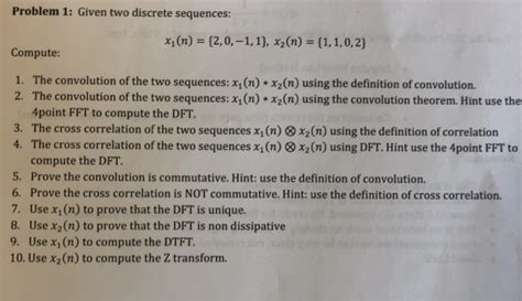 Solved Problem 1 Given Two Discrete Sequences Compute 1