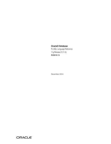 Pdf Oracle Database Plsql Language Reference · Pdf Fileoracle Database Plsql Language