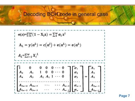 Bch Code And Decoding Bch Pptx Programming Languages Computing