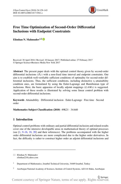free time optimization of second order differential inclusions with endpoint constraints