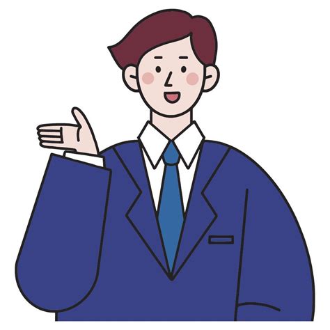 안내하는 사람 이미지 드로잉 남자 손그림