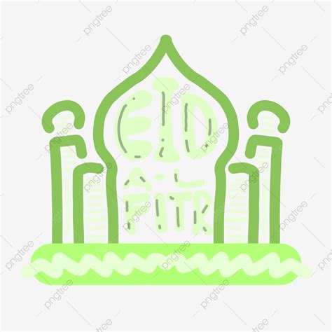 Elemen Desain Eid Al Fitr Masjid Hijau 拉瑪丹 Eid Al Fitr 開齋節素材，psd格式圖案