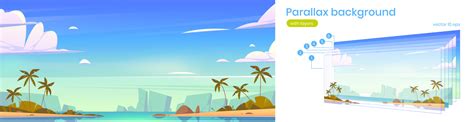 Parallax Background With Tropical Sea 14177577 Vector Art At Vecteezy