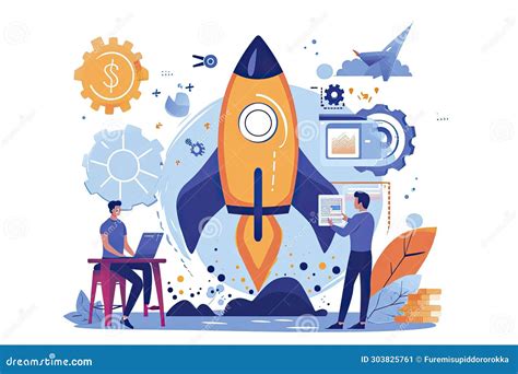 Launching New Product Or Service Technology Development Process Stock Illustration