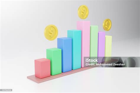 3d 렌더링된 그림 금융 및 경제 개념 그래프의 달러 기호 평면 흰색 배경 감소에 대한 스톡 사진 및 기타 이미지 감소