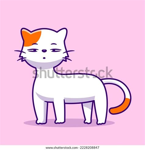 Cute Lazy Cat Cartoon Vector Icon Stock Vector Royalty Free 2228208847 Shutterstock