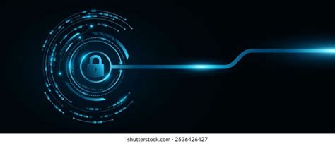 Futuristic Background Unlocking Ui System Lock Stock Vector Royalty