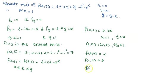 SOLVED Find The Absolute Maximum And Minimum Values Of F X Y 2