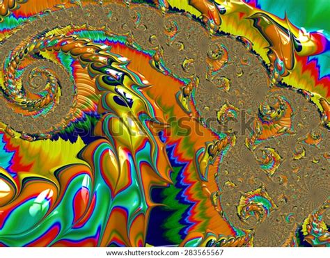 Abstract Fractal Patterns Shapes Fractal Texture Stock Illustration 283565567