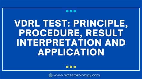 Vdrl Test Principle Procedure Result Interpretation