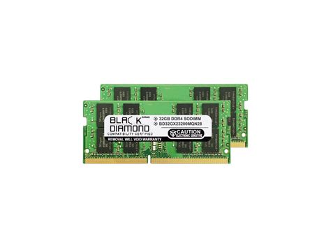 Black Diamond Memory 64gb 2 X 32gb 260 Pin Ddr4 So Dimm Ddr4 3200