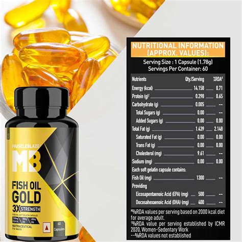 Buy Muscleblaze Fish Oil Gold With Higher Strength Epa And Dha 60 Capsules