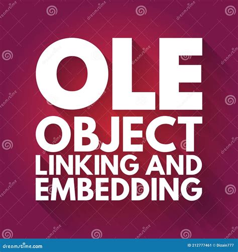 Ole Object Linking And Embedding Acronym Technology Concept