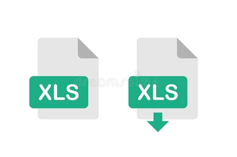Xls File Format Download Xls File Sign With Pfeil Set Two Vektoricons Vektor Abbildung