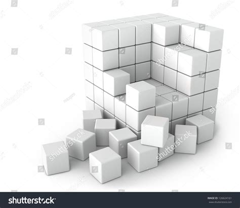 Big White Cube Small Cubes On Stock Illustration 126624161