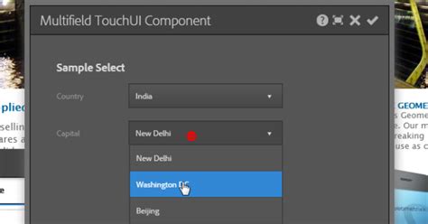 Experiencing Adobe Experience Manager Aem Cq Aem 6 Sp2 Sample Datasource Touch Ui Select