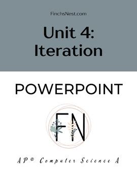 Unit Iteration AP Computer Science A PowerPoint By Finchs Nest