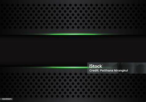 녹색 빛 디자인 현대 미래 기술 배경 벡터 일러스트와 함께 검은 원형 메쉬에 추상 어두운 회색 배너 0명에 대한 스톡 벡터 아트 및 기타 이미지 Istock