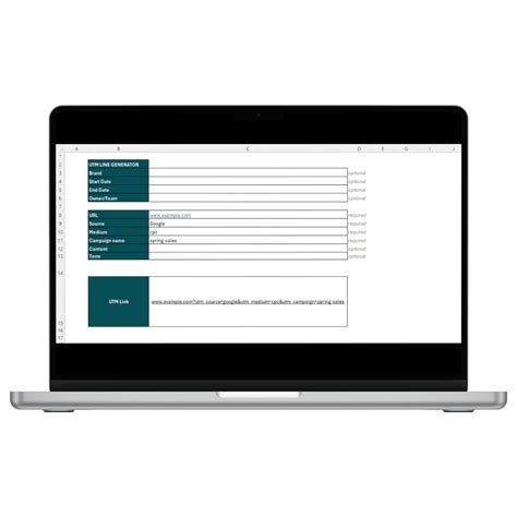 Utm Tracking Generator Template Danielogs Store