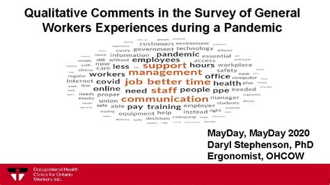 Qualitative Comments In The Survey Of General Workers