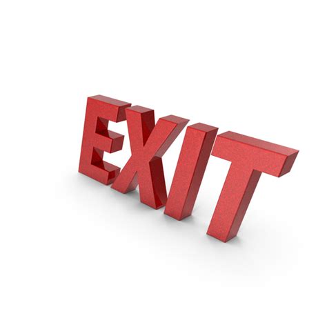 Red Exit Text PNG Images PSDs For Download PixelSquid S11962809B