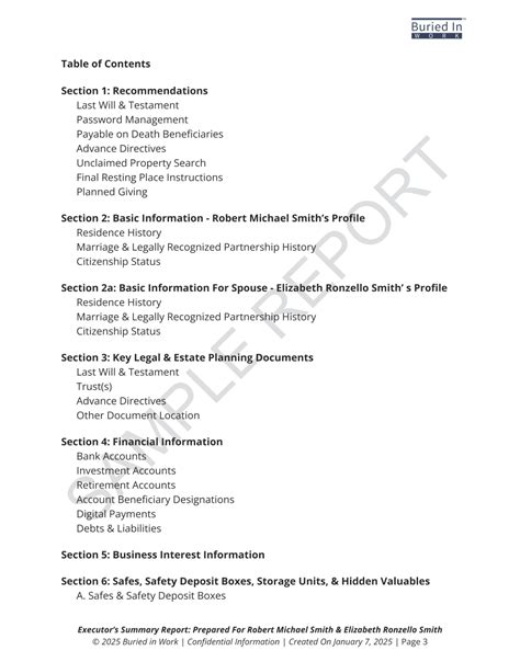 Executors Summary Report Buried In Work Executors Summary Report Buried In Work