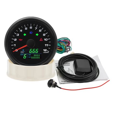 Bn Mh 85mm Multi Functional Gauge 12000rpm Tachometer Gps Speedometer Fuel Level Voltmeter With