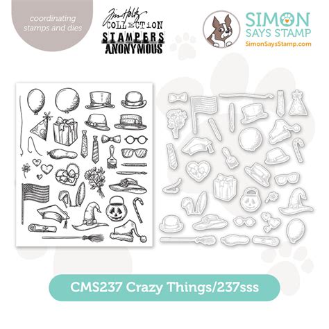 Tim Holtz Crazy Things Stamps With Simon Says Stamp Dies Bundle Setcr2