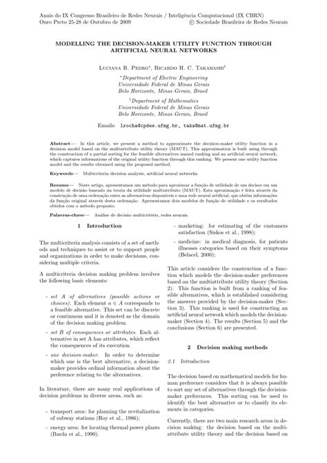 pdf modelling the decision maker utility function through artificial