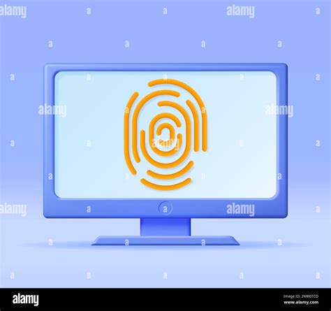 3d Fingerprint On Computer Isolated Stock Vector Image And Art Alamy