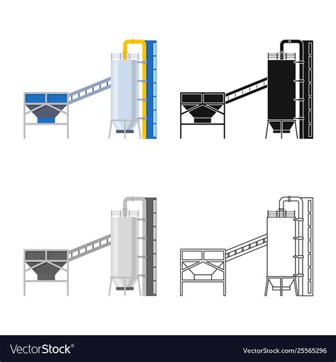 Isolated Object Factory And Business Sign Vector Image