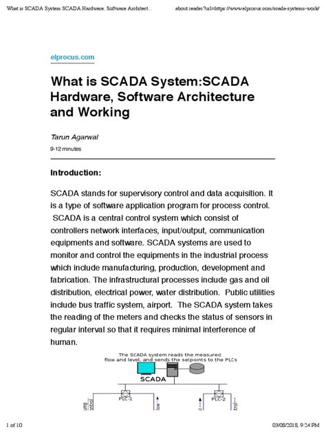 what is scada system scada hardware software architecture and working pdf scada