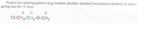 Solved Predict The Splitting Pattern E G Doublet Doublet Chegg