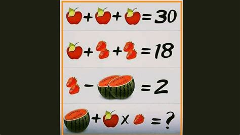 Genius Iq Test Only High Iq Individuals Can Find The Value Of Fruits In 10 Seconds